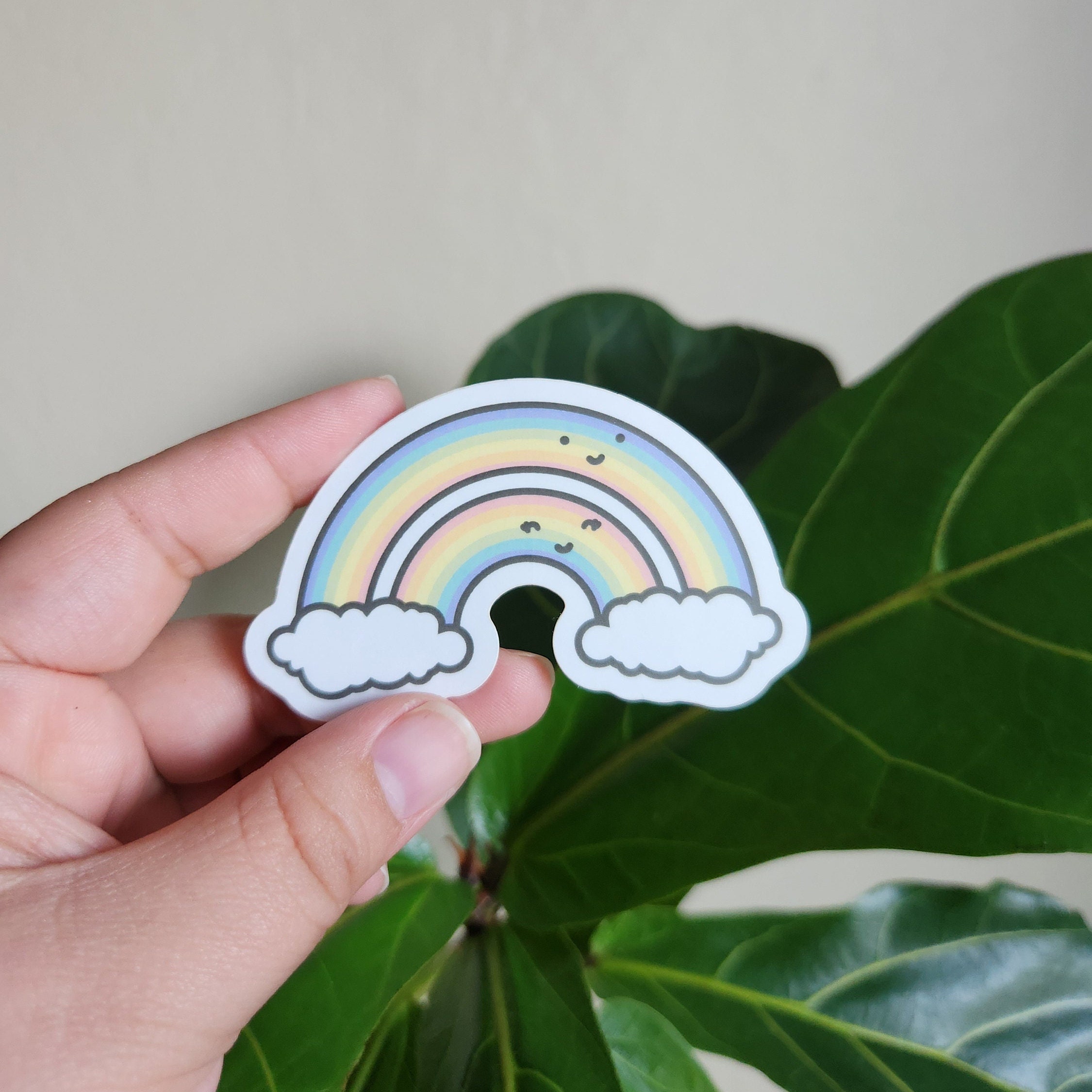 Double Rainbow Vinyl Sticker | Laptop Sticker, Waterproof, Stickers ...