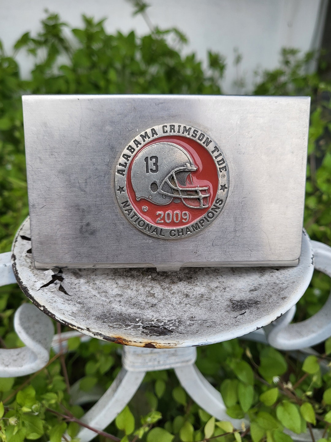 Alabama Card Holder Metal Wallet Silver Steel Crimson Tide National ...