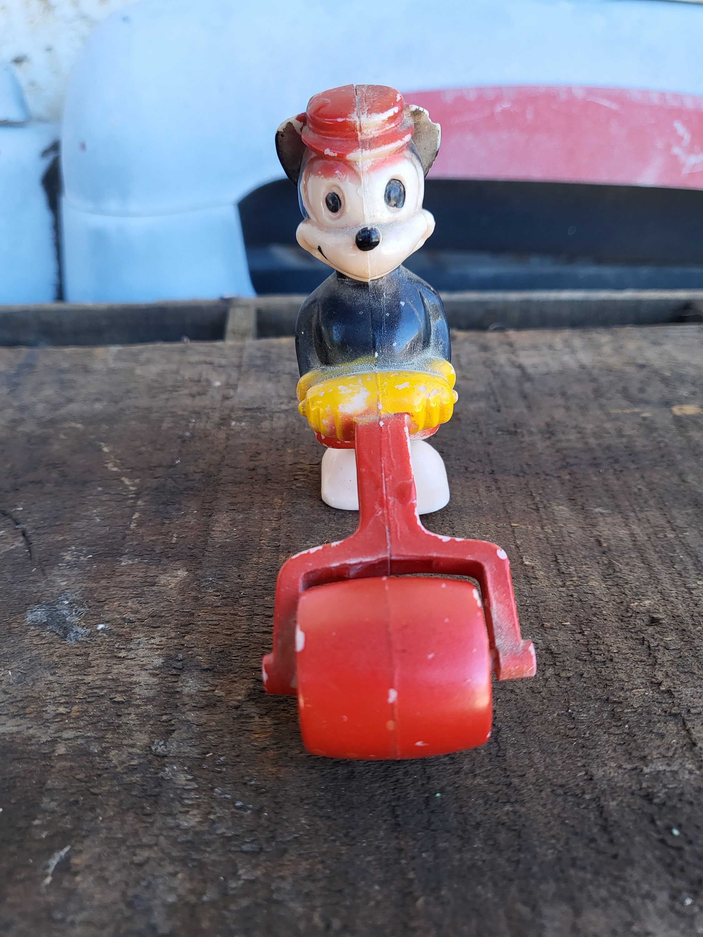 Vintage Walt Disney Marx walkie Mickey Mouse Lawn Mower Roller 1950s ...
