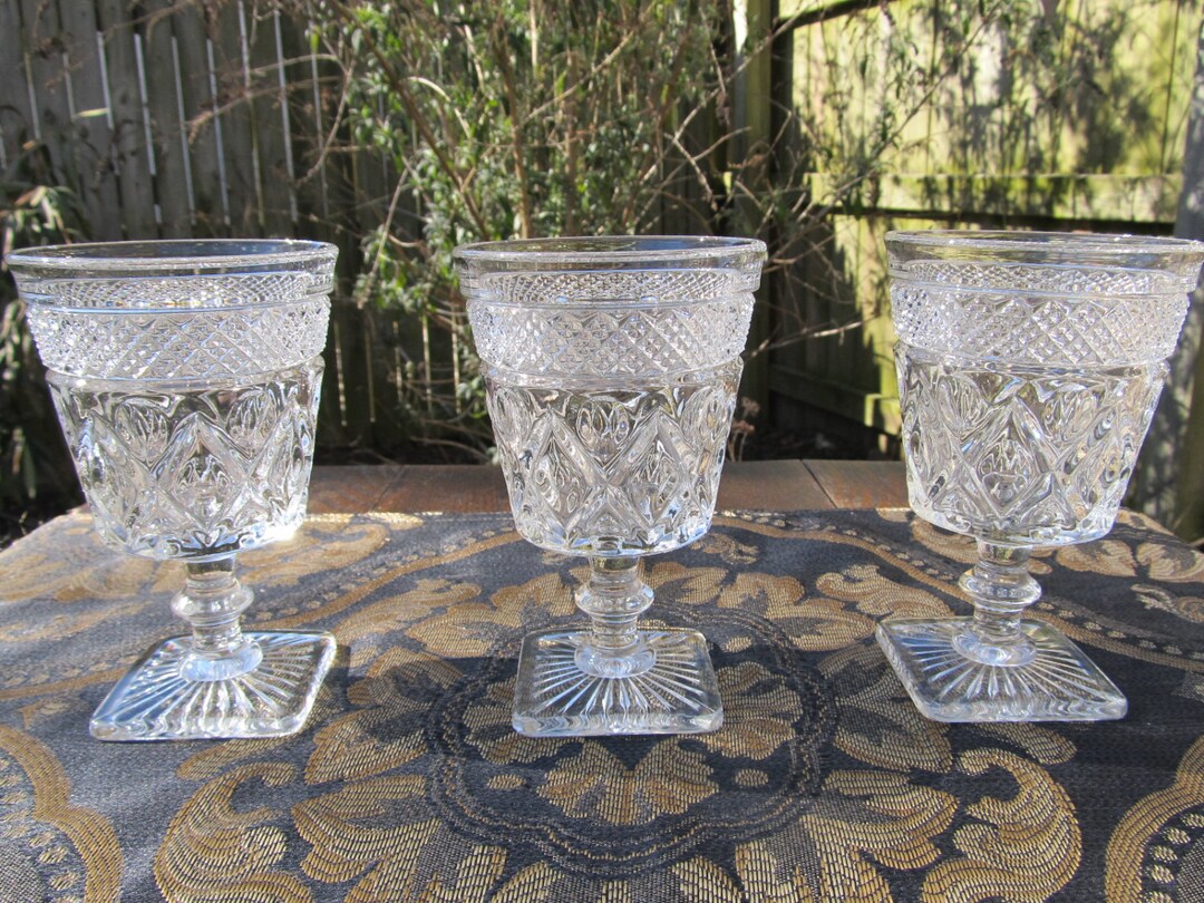 Set of 3 Imperial Glass Cape Cod Pattern Wine/water Goblet - Etsy