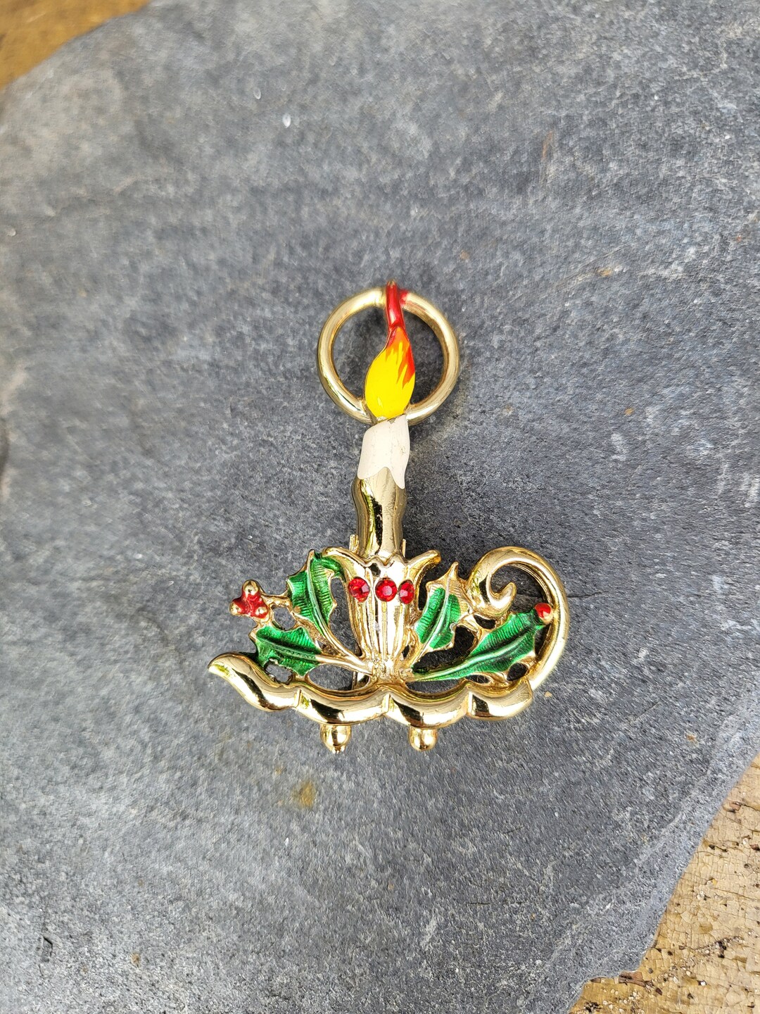 Vintage BJ Beatrix Candle Stick Berry Holiday Brooch Pin - Etsy