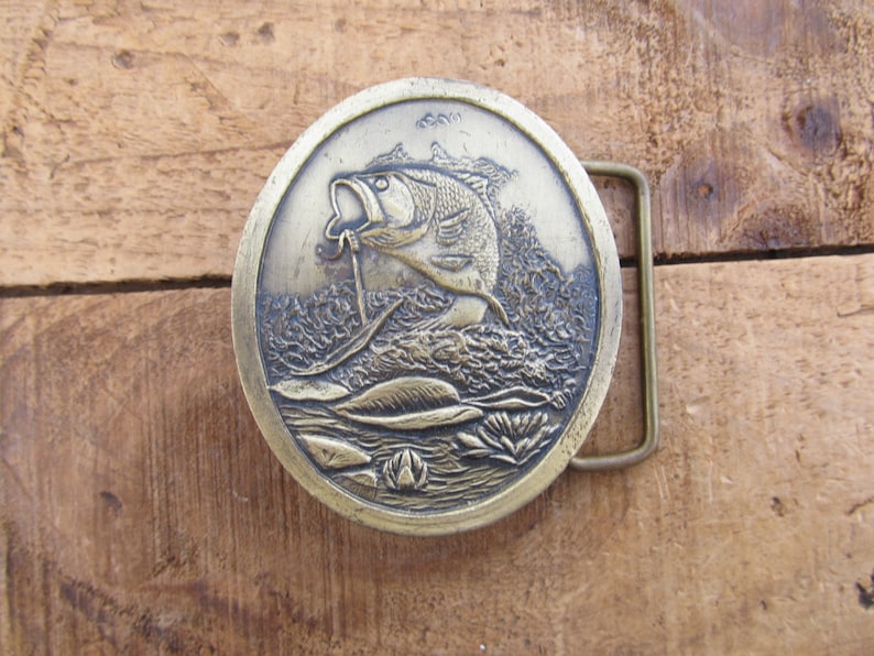 Vintage Astamar Brass Bass Fish Buckle fishing Brass Belt - Etsy