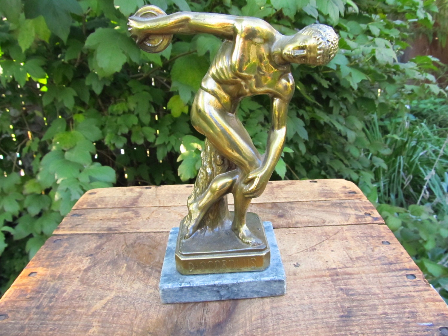 Vintage Cast Metal Greek Statue Discobolus Statue - Etsy