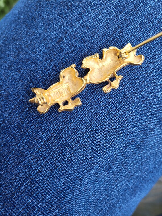 Vintage Bird Pin Replica Alva Studio Pair of Quail - Gem