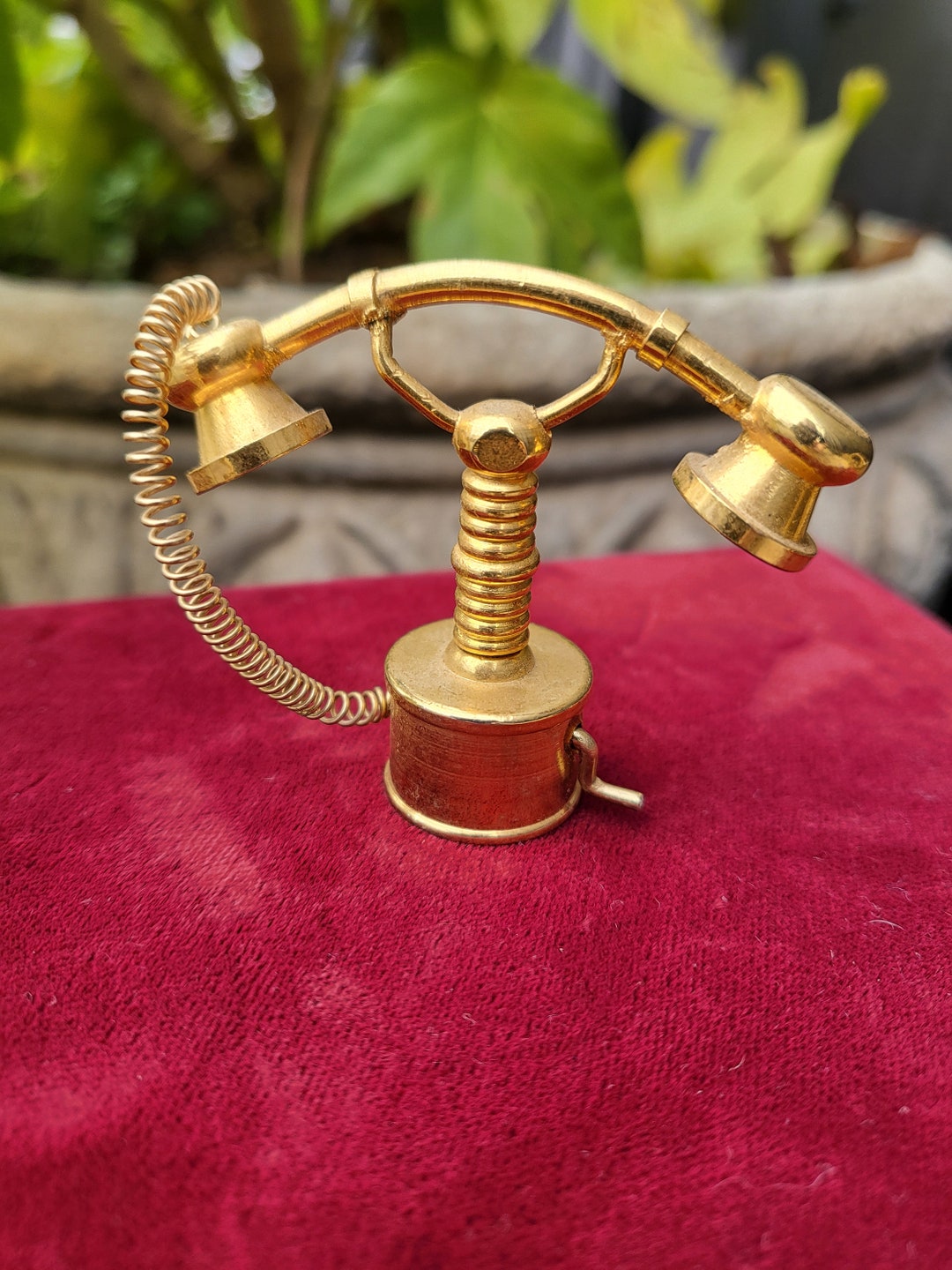 Vintage Brass Miniature Telephone One Piece - Etsy