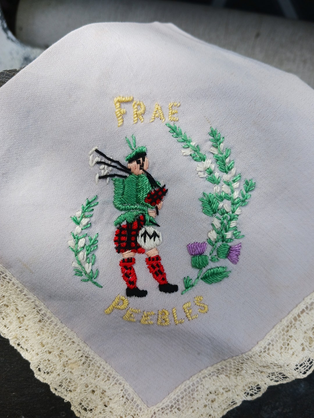 Vintage 1930s Scottish Sweetheart Handkerchief Frae Peebles - Etsy