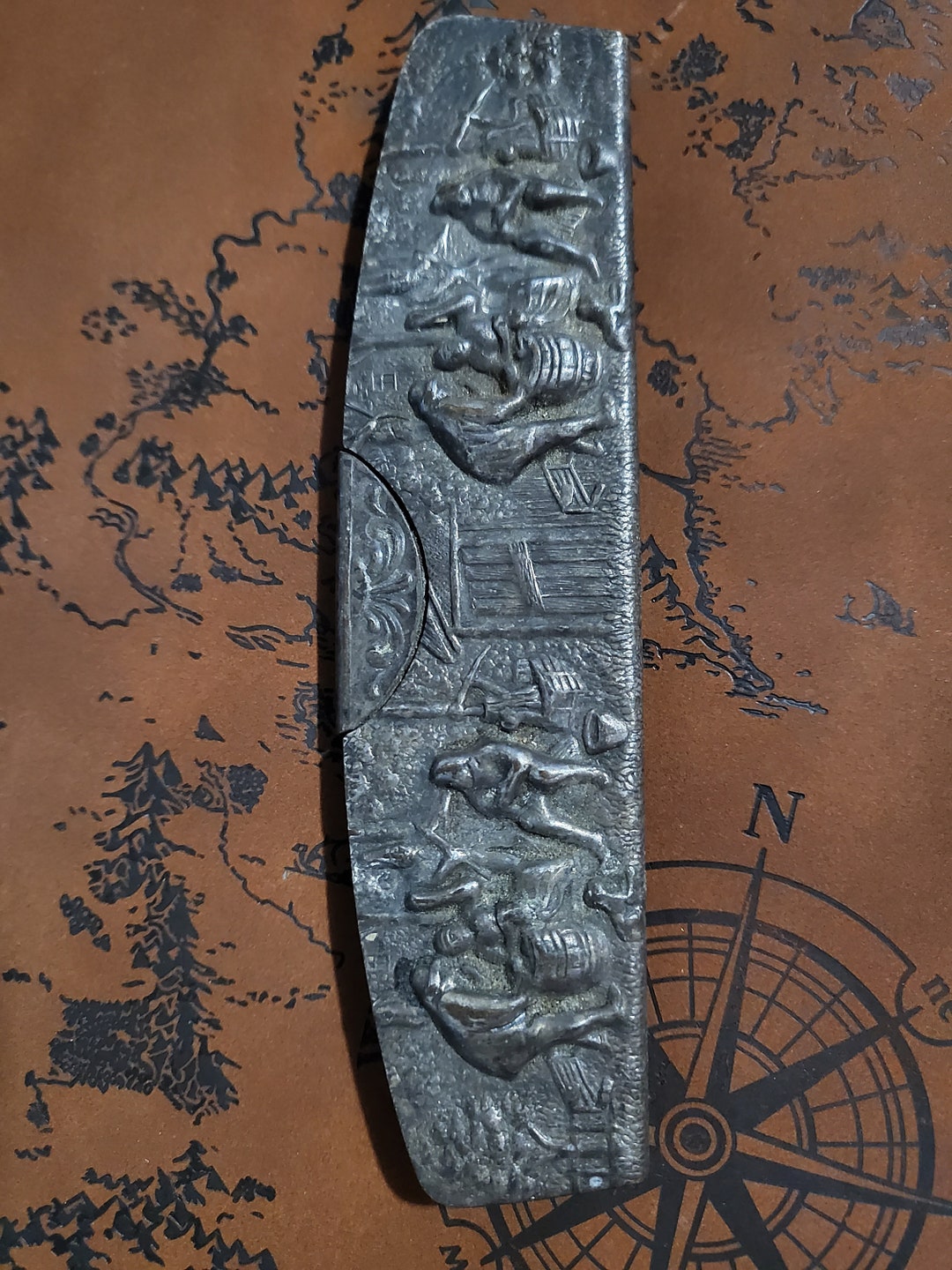 Vintage Silver Plated Denmark Hair Comb With Sheath Case Cover Repousse ...