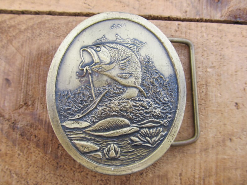 Vintage Astamar Brass Bass Fish Buckle fishing Brass Belt - Etsy