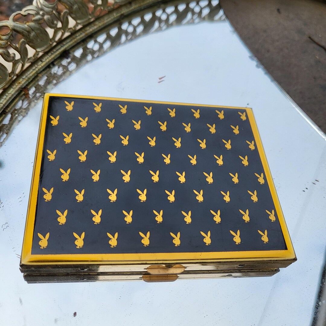 Playboy Brand Hugh Hefner Bunny Logo Black and Gold Case Tobaciana - Etsy