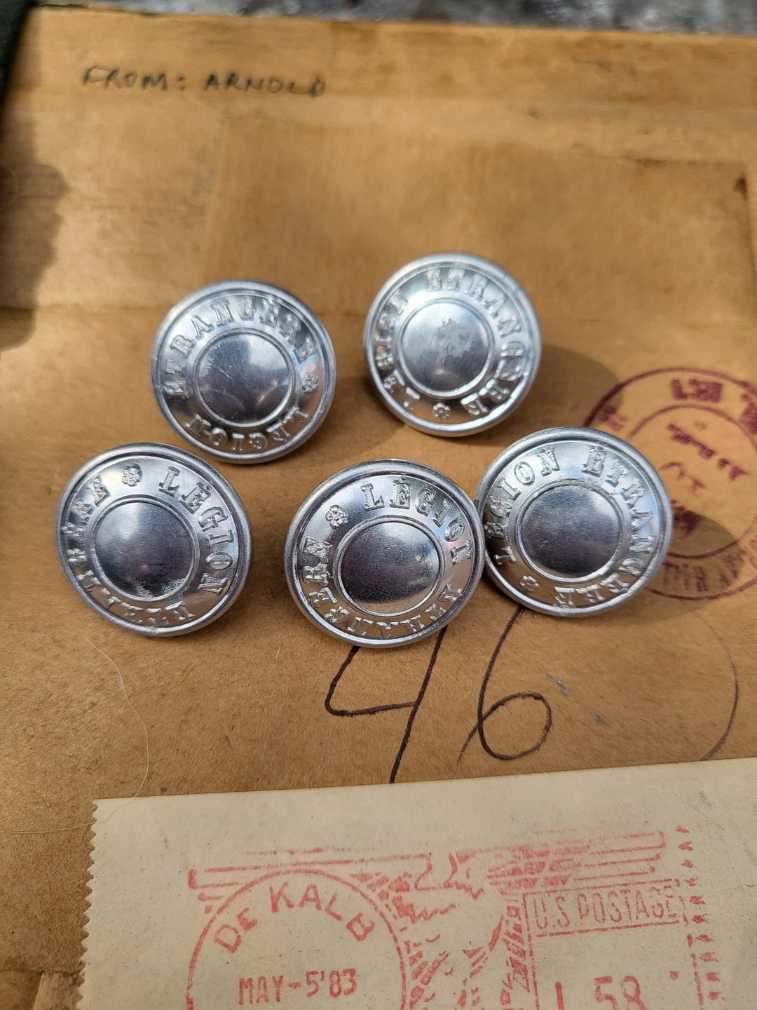 French Foreign Legion Aluminum Clothing Buttons Set of 5 - Etsy