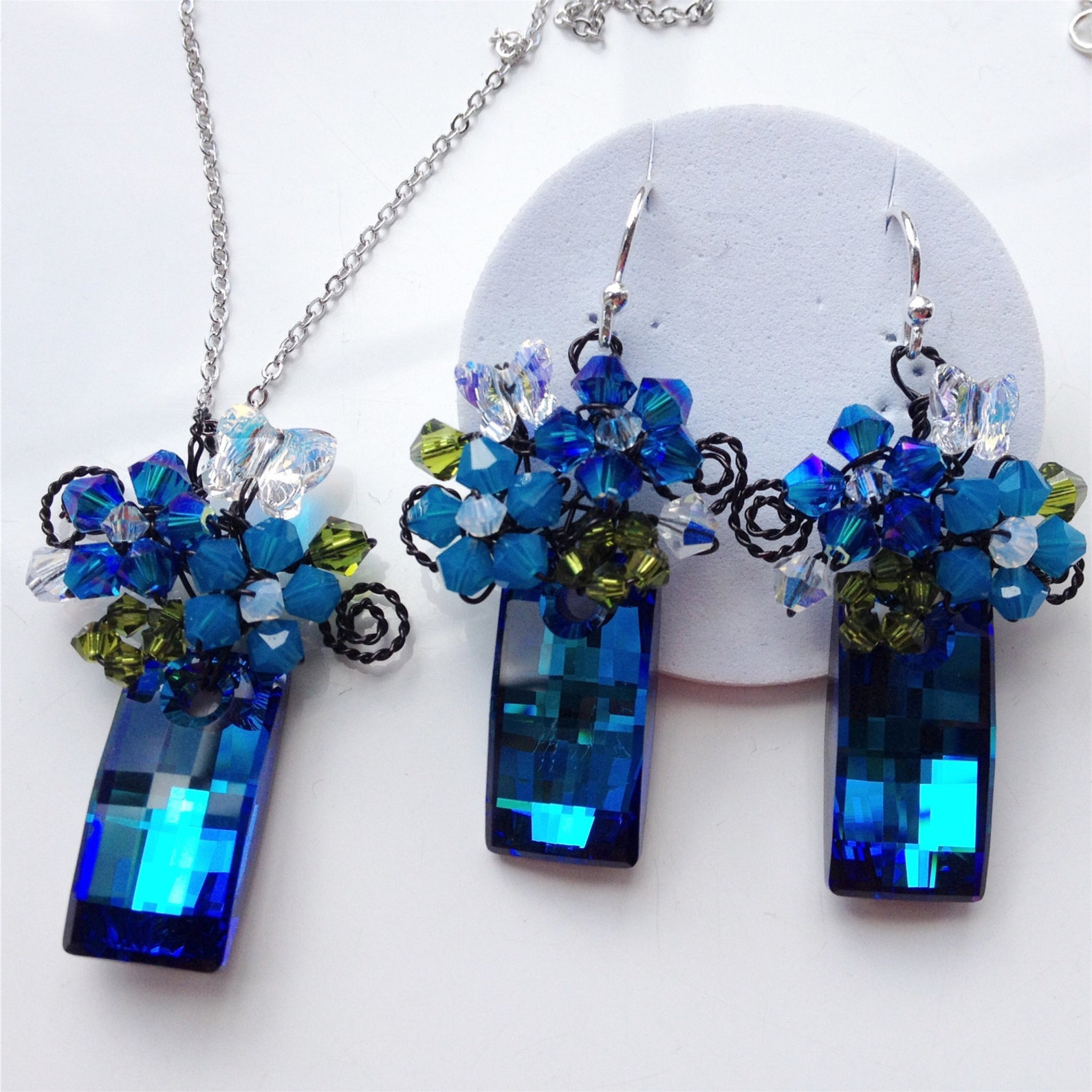 Blue Jewellery Set Jewellery Set Something Blue Wedding - Etsy UK