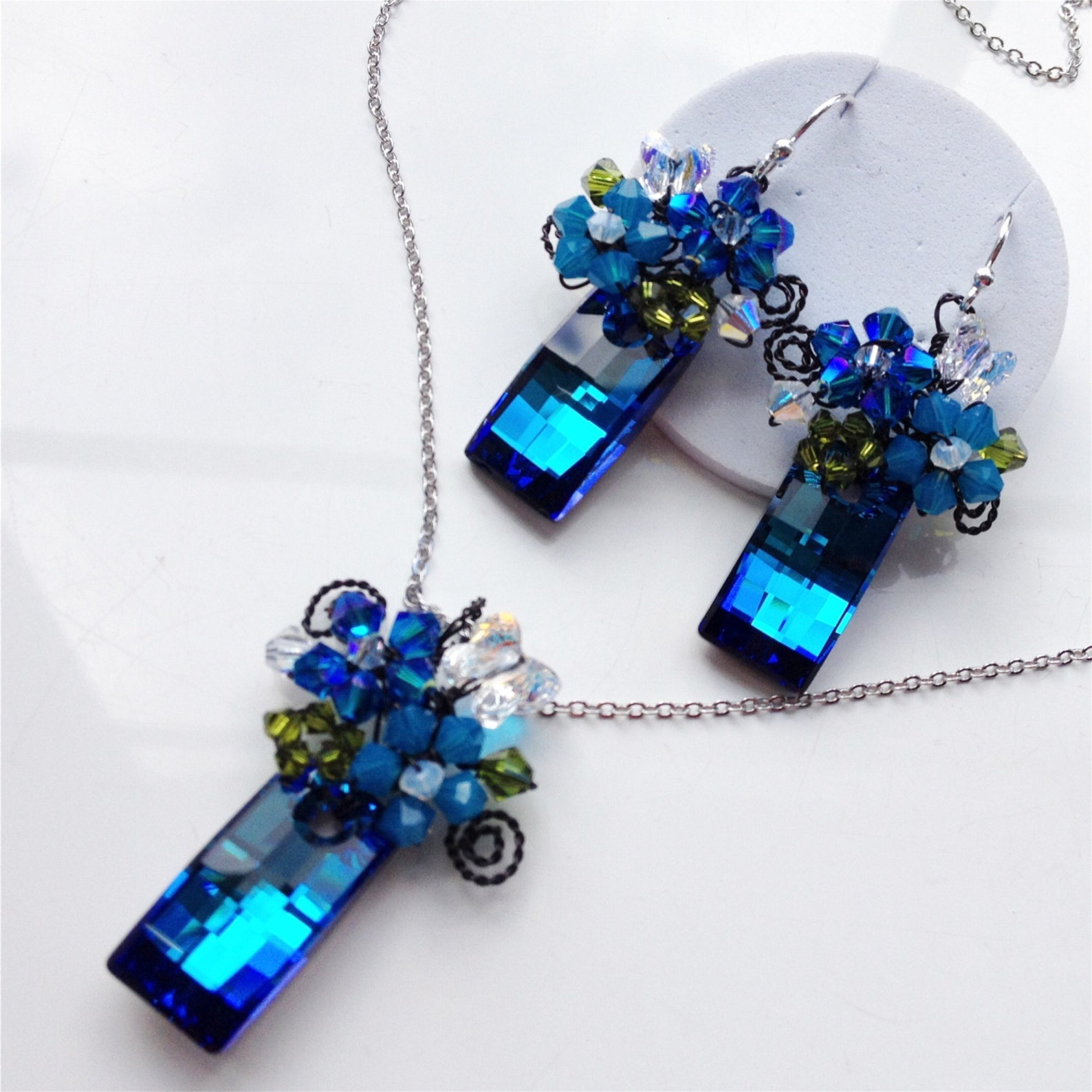 Blue Jewellery Set Jewellery Set Something Blue Wedding - Etsy UK