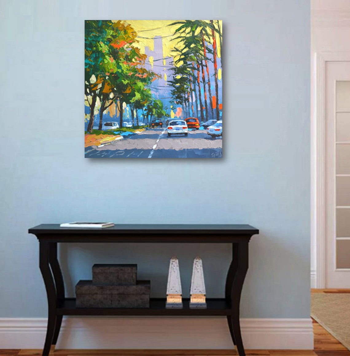 Amber Evening, Cityscape Wall Art, Modern Cityscape Wall Art for ...