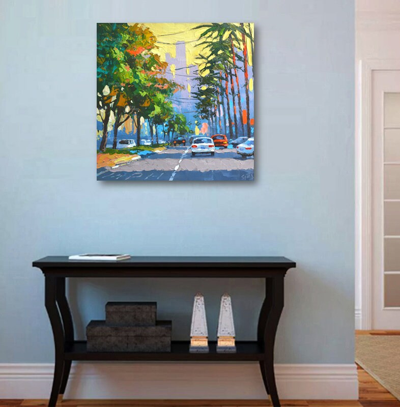 Amber Evening, Cityscape Wall Art, Modern Cityscape Wall Art for ...