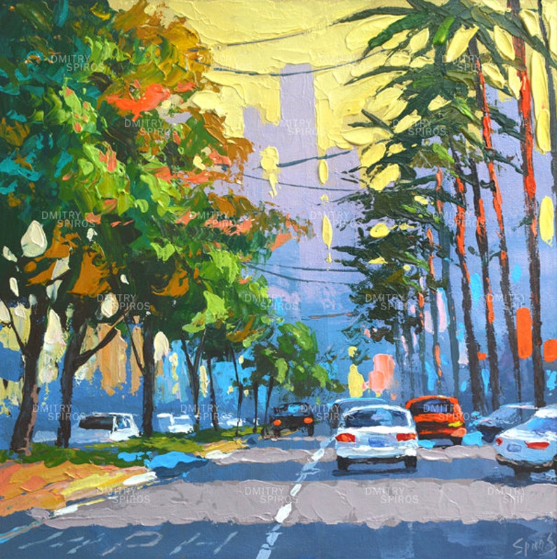 Amber Evening, Cityscape Wall Art, Modern Cityscape Wall Art for ...