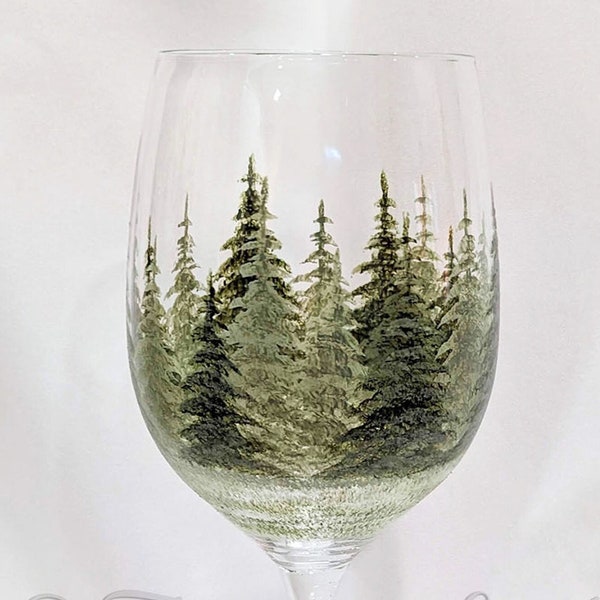 Personalized Forest Wine Glass - Etsy