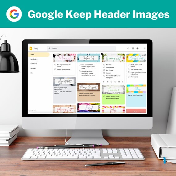 Google Keep Header Images Family Week Pack Script Font - Etsy