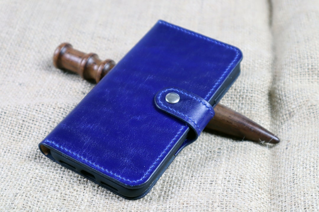 New iPhone 12 Wallet, Royal Blue Leather iPhone 12 Wallet, iPhone 12 ...