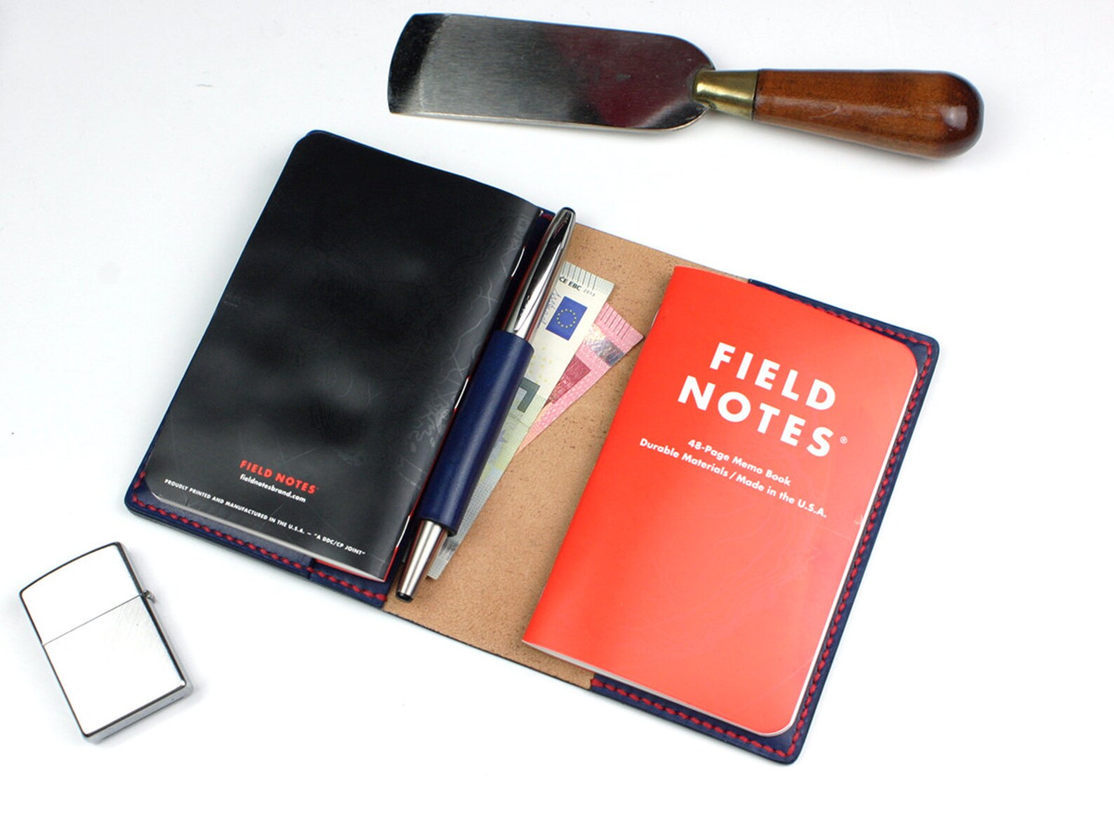 Leather Field Notes Cover-pocket Notebook Cover With Pen | Etsy