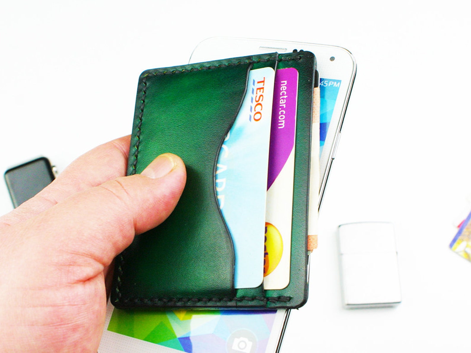 Handmade Front Pocket Wallet Slim Card Holder Wallet Free - Etsy