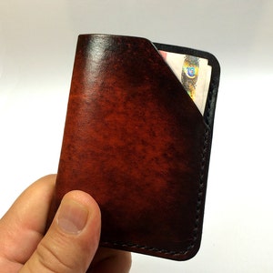 Two Tone Front Pocket Wallet, Leather Card Holder, Minimalist Leather ...