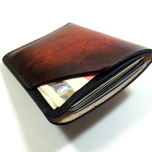 Two Tone Front Pocket Wallet, Leather Card Holder, Minimalist Leather ...