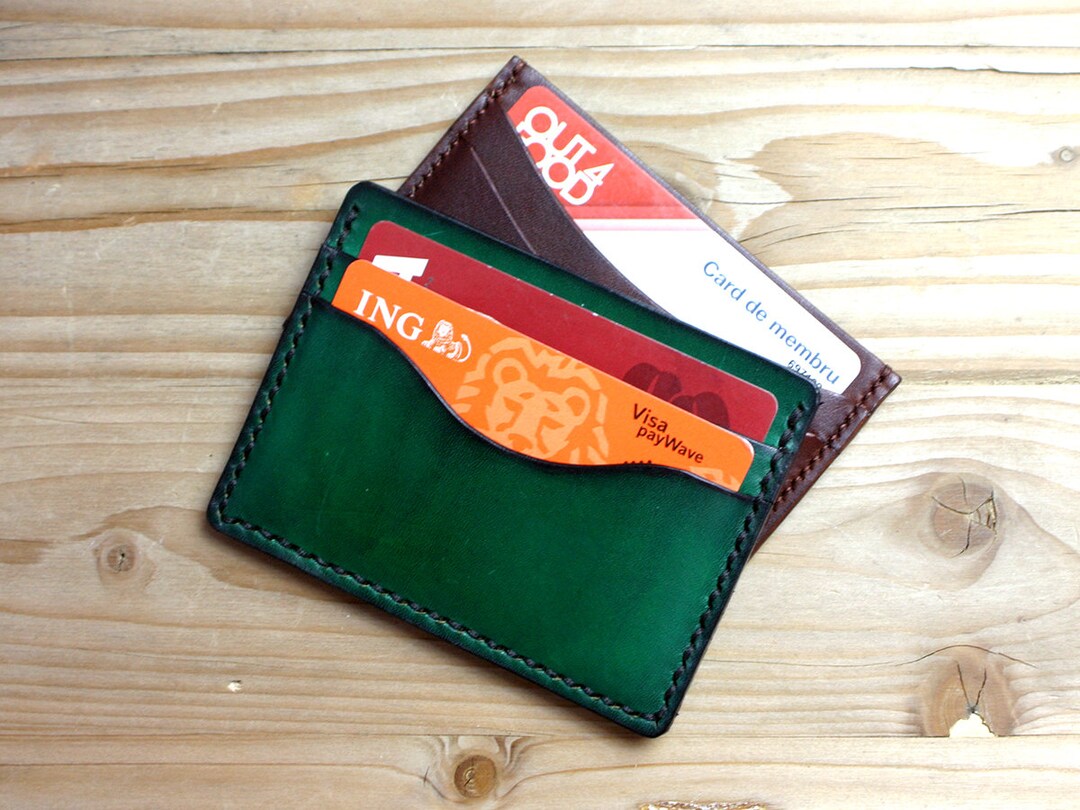 Handmade Personalized Leather Card Holder - BUILD-YOUR-OWN - Fully ...