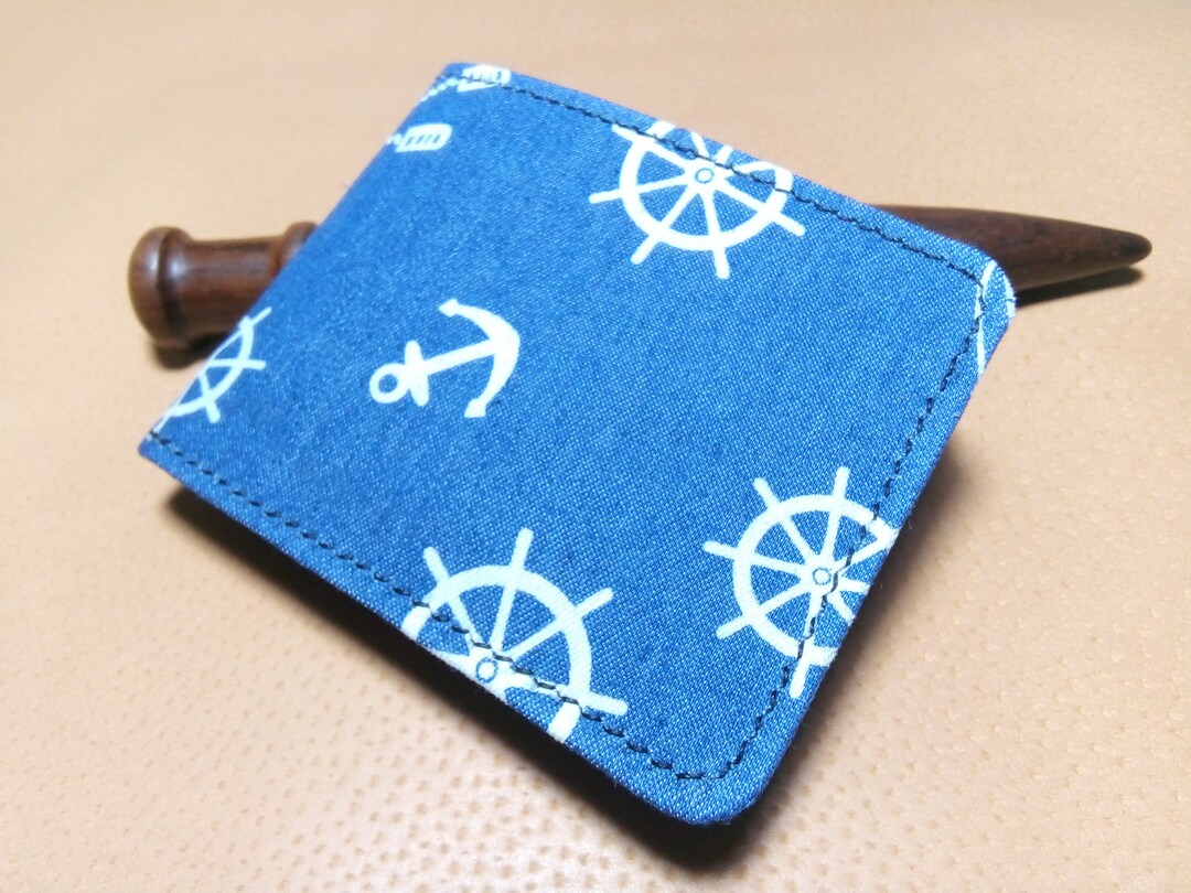 Bifold Wallet, Denim Nautical Theme- Free Etsy Shipping - Etsy