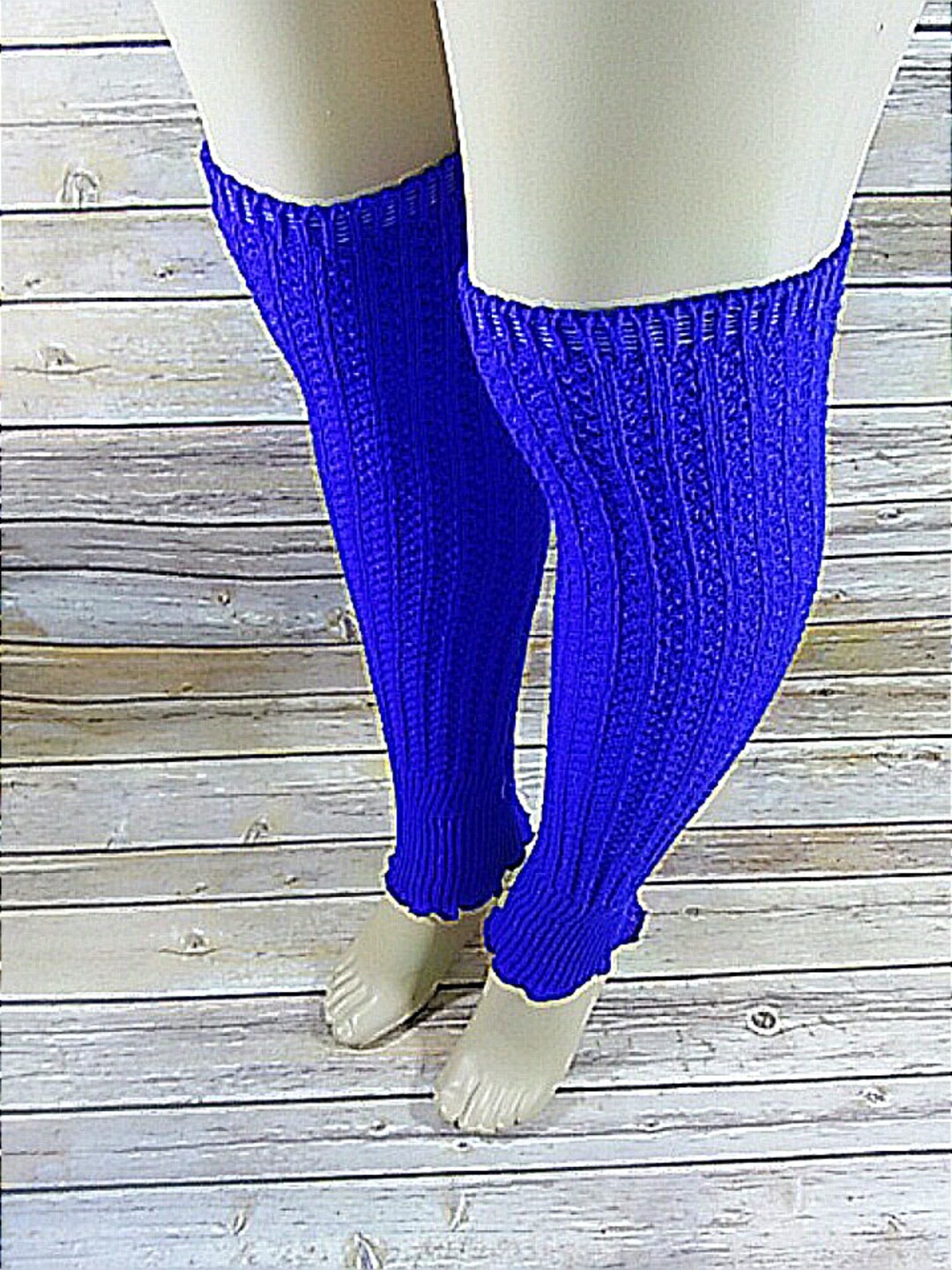 Royal Blue Cable Knit Crochet Knitted Leg Warmers, Boot Cuffs - Etsy