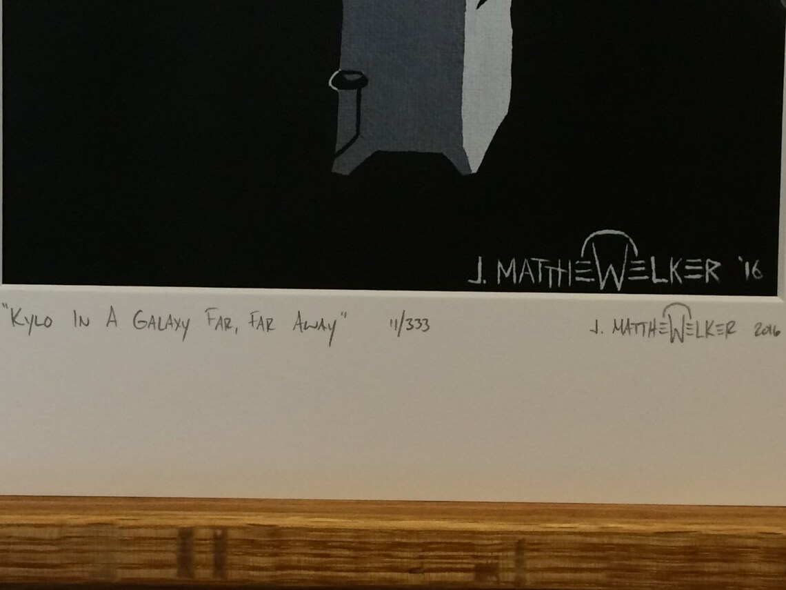 11x14 Limited Edition Hand Signed MATTED PRINT kylo in A | Etsy