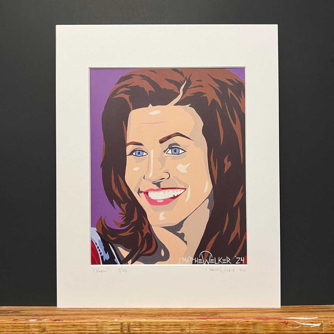 11x14 Limited Edition Hand Signed MATTED PRINT - "i Know!" - Friends Monica Geller Bing Pop Art ...