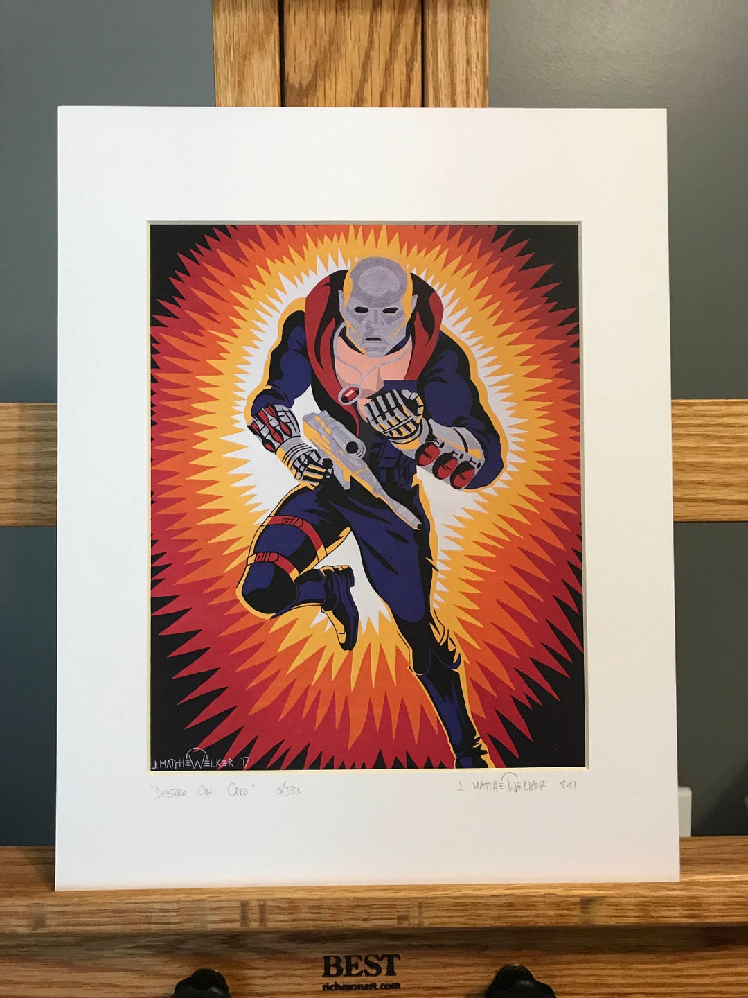 11x14 Limited Edition Hand Signed MATTED PRINT "destro on Card" - G.I ...