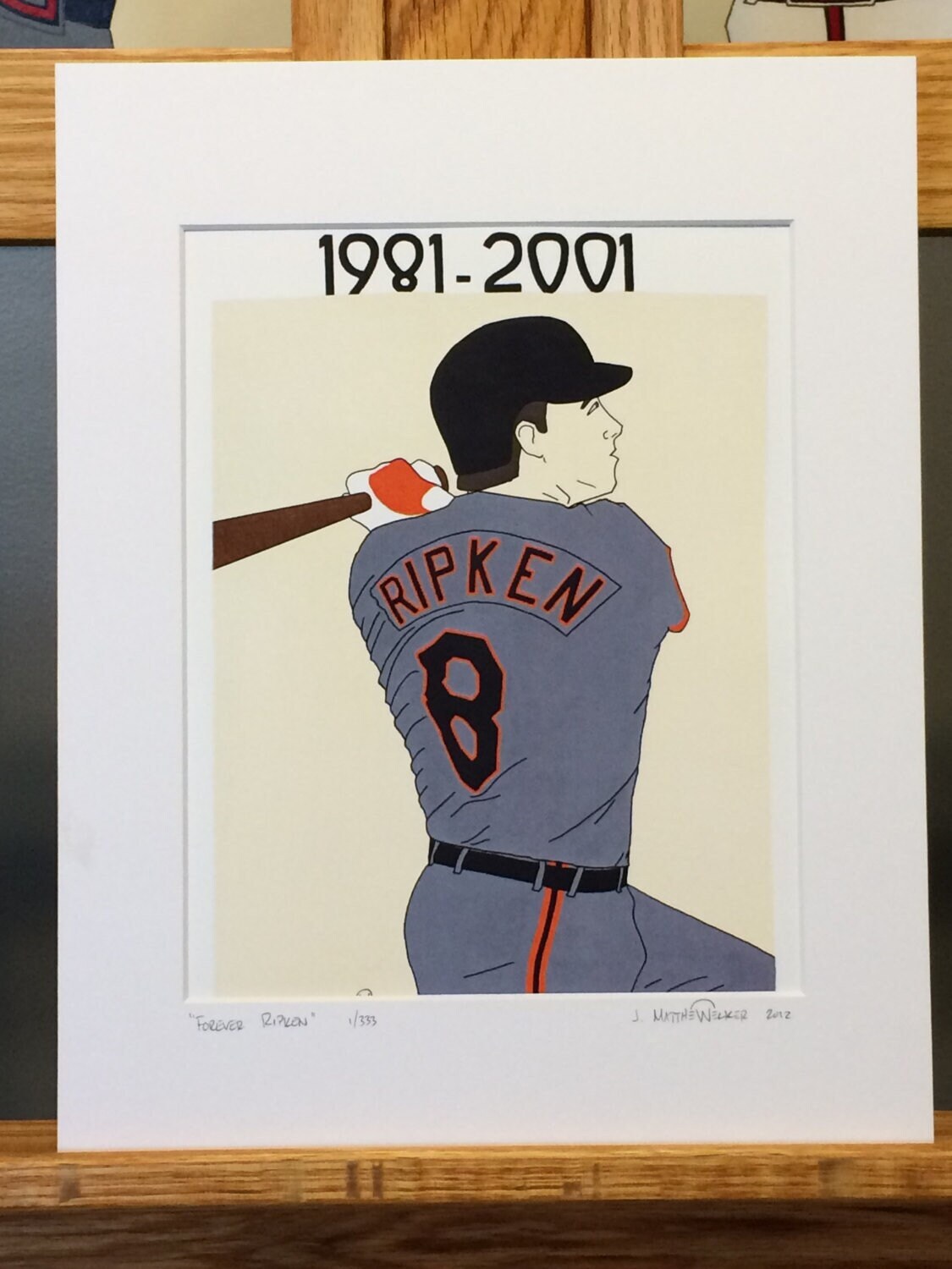 11x14 Limited Edition Hand Signed MATTED PRINT forever Ripken Cal Ripken Jr. Baltimore Orioles ...