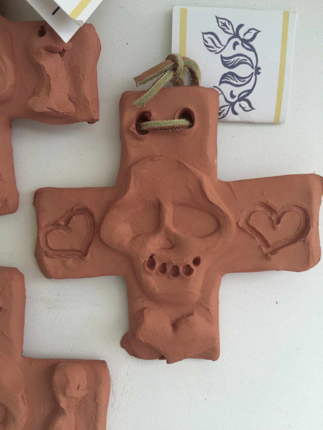 Day of the Dead Handmade Skull Cross With Heart Original Art by Latina ...