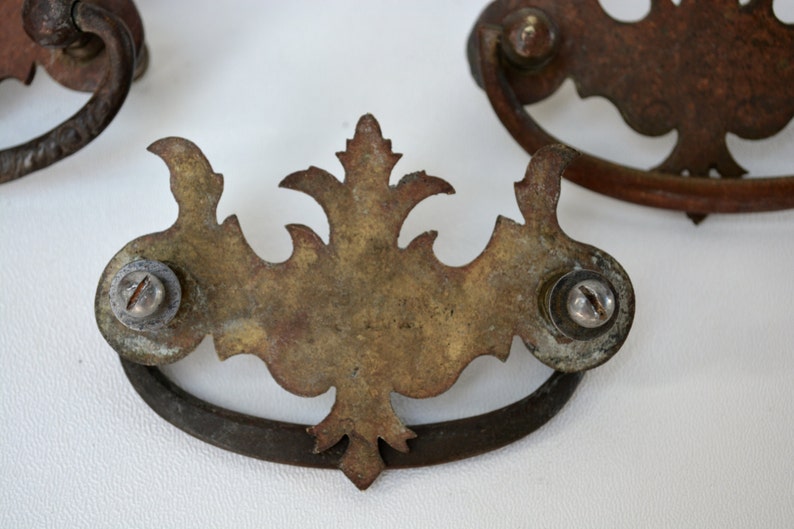 Original Antique Hardware Colonial Revival Brass Drawer Pulls 5 - Etsy