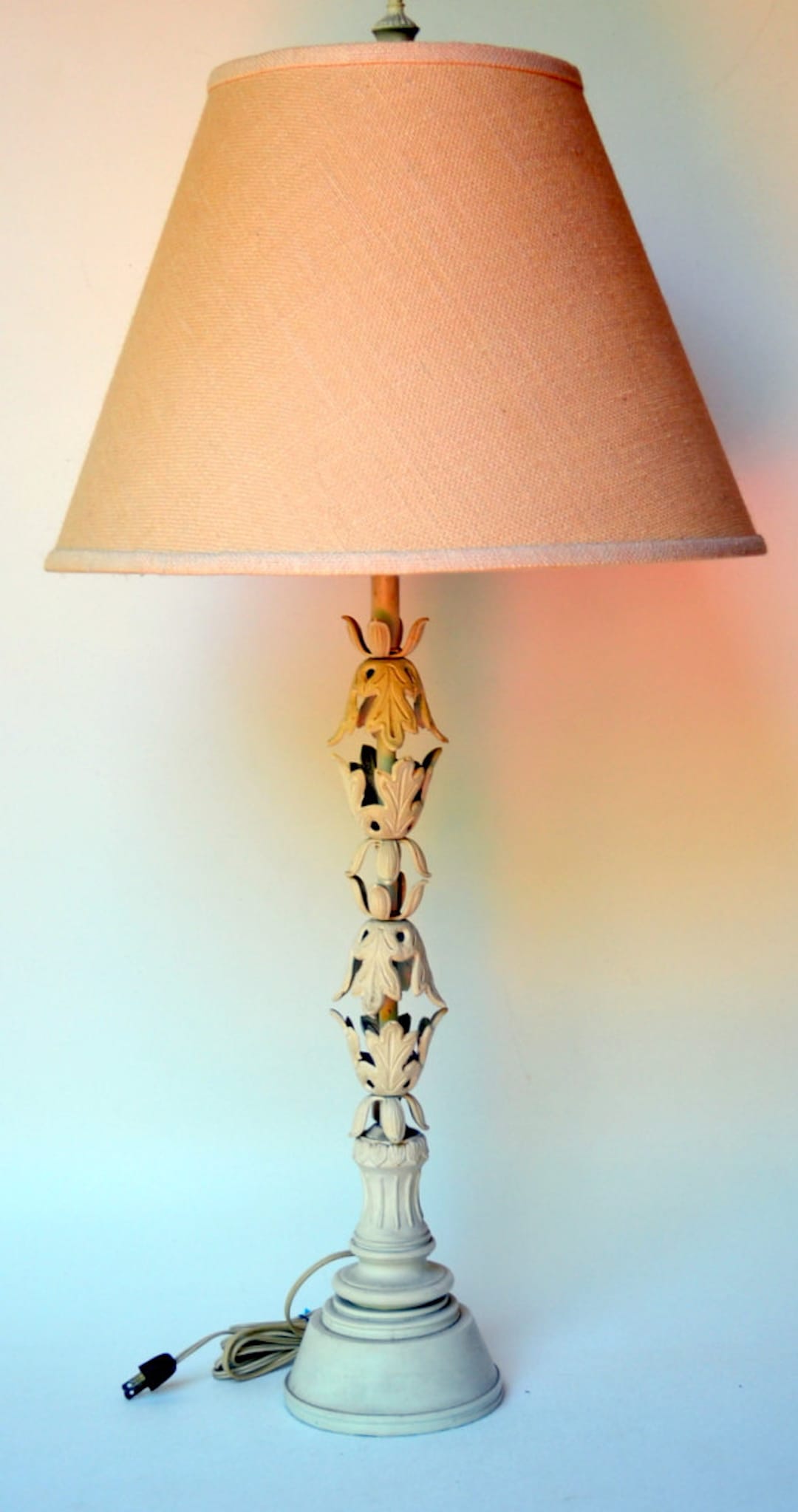 Rustic Wrought Iron Table Lamp Spanish Revival All Original Mexican Mid ...