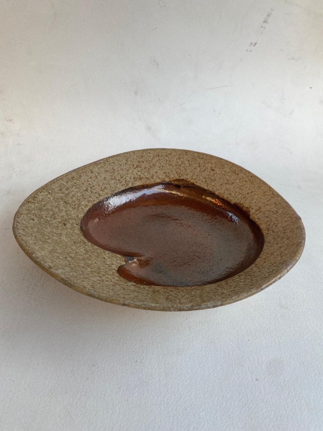 1998 David Salk Brown Stoneware Ceramic Display Bowl - Etsy