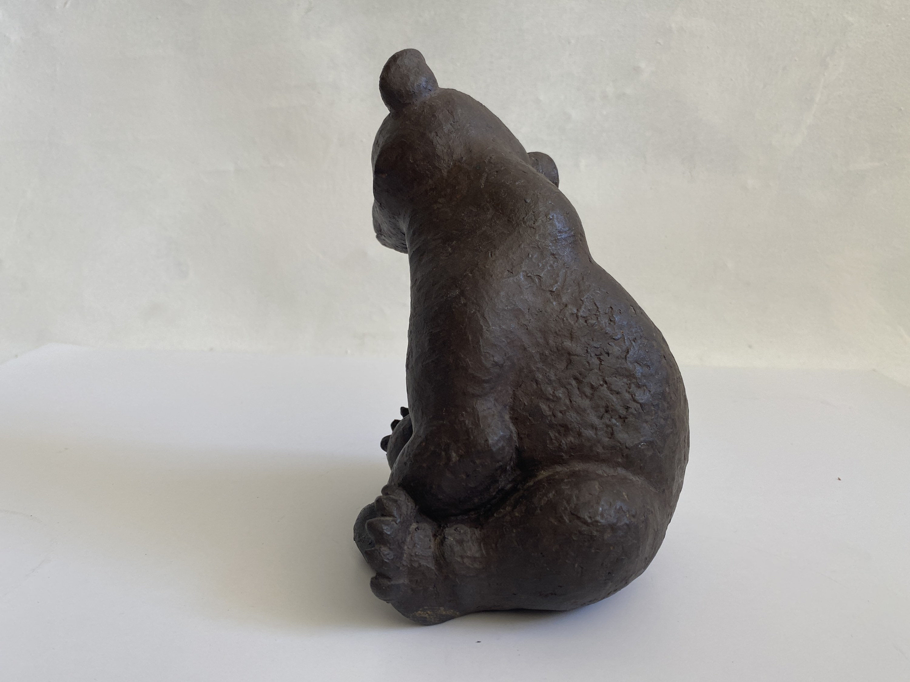 Handmade Clay Sculpture of a Sitting Brown Bear - Etsy
