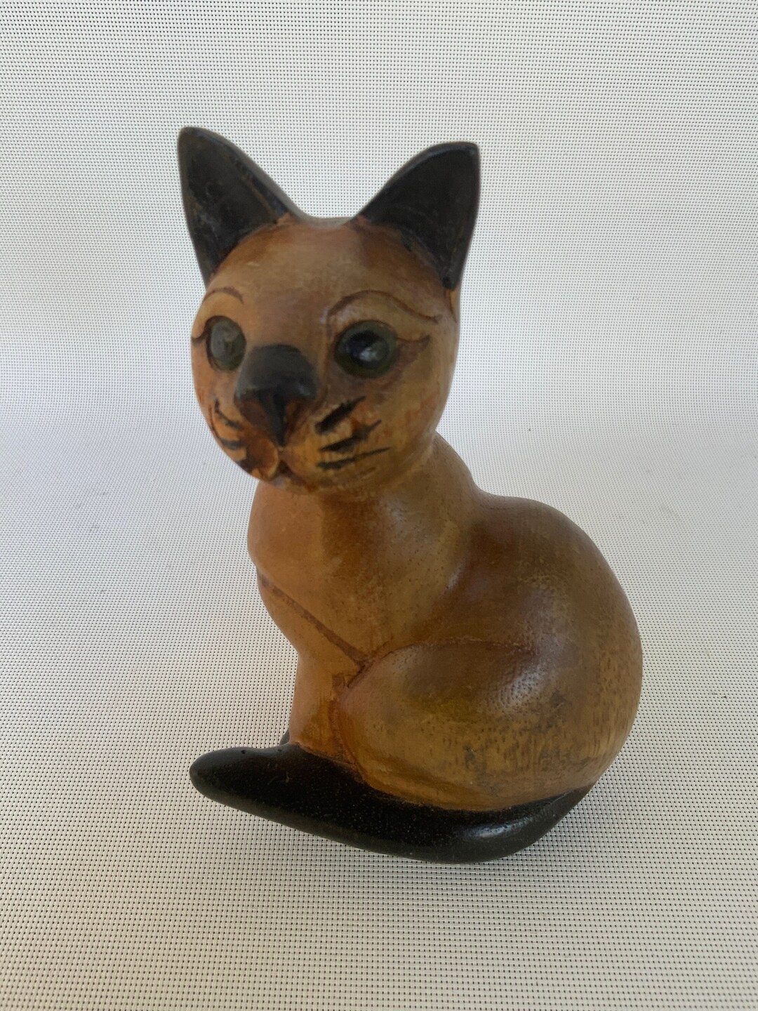 Wood Hand Carved Siamese Cat - Etsy