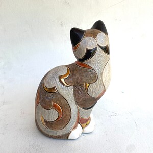 Rinconda Derosa Gold Ceramic Sitting Cat Figurine With Green Eyes - Etsy UK