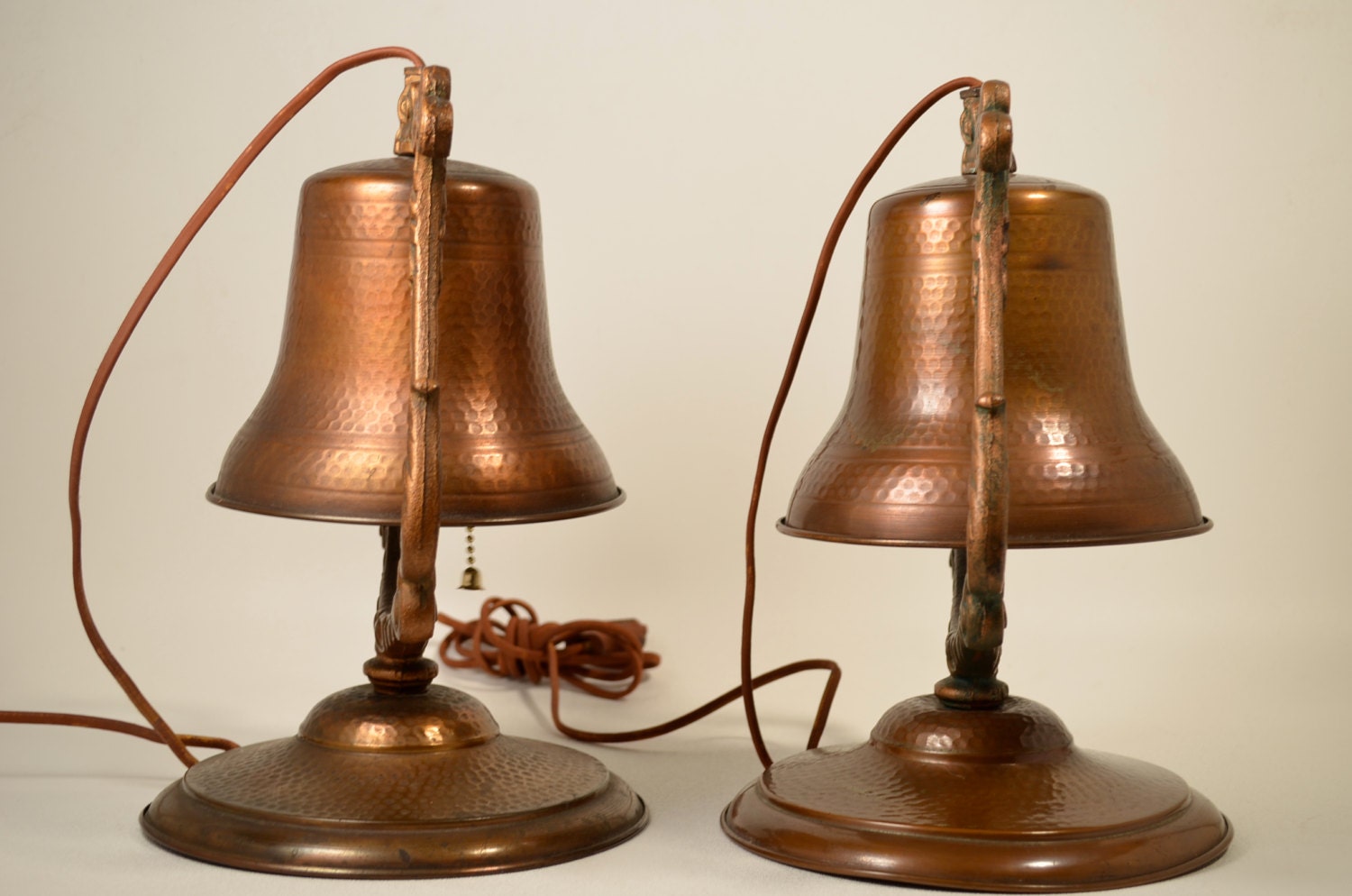 Craftsman Original Arts and Crafts Liberty Bell Copper Lamps Set - Etsy
