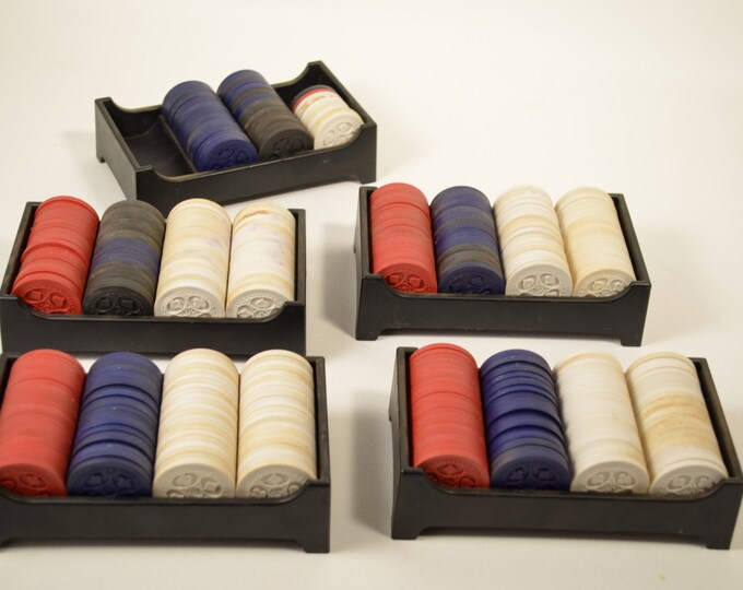 Vintage Jax Poker Chips With Tray Set of Four - Etsy
