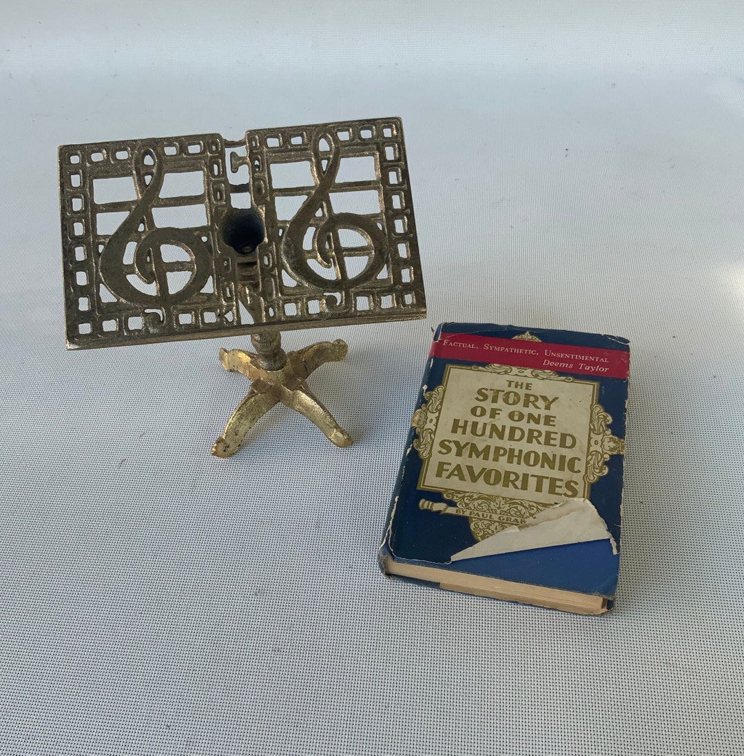 Miniature Music Stand Vintage Cast Bronze With Treble Clefs and Old ...