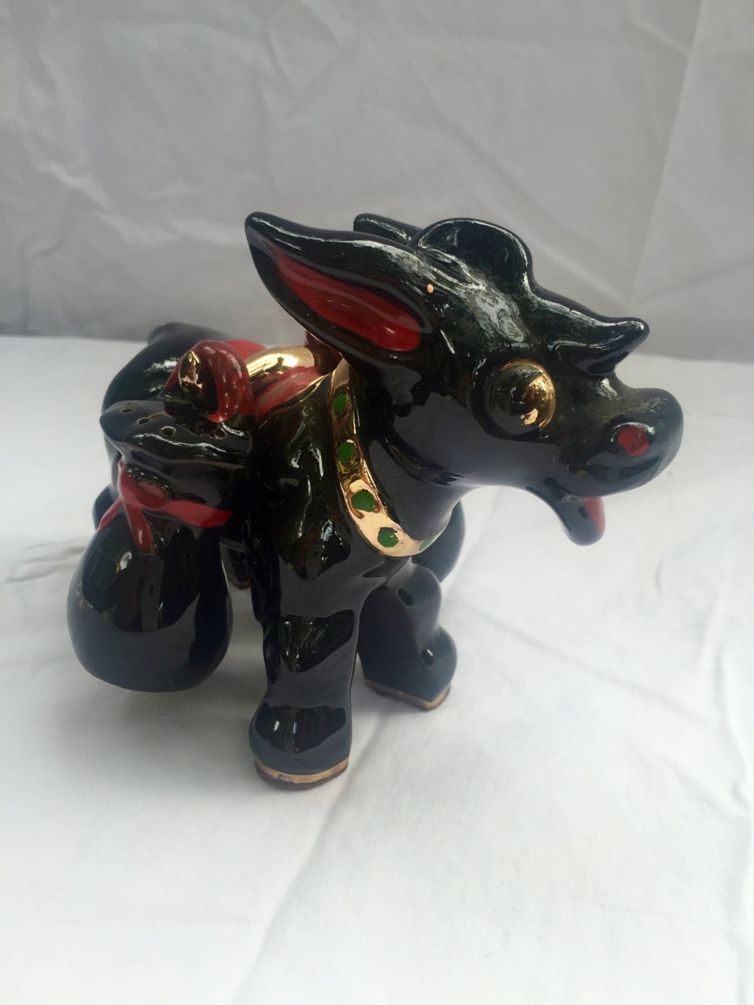 Good Luck 1950's Vintage Salt and Pepper Donkey With Gold Money Bags - Etsy