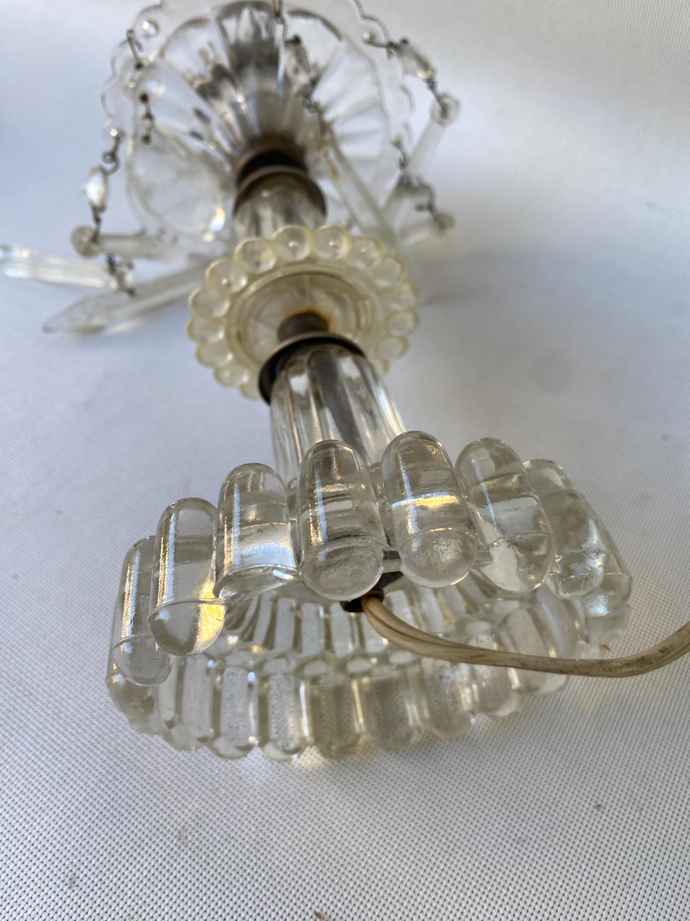 Antique Clear Prism Glass and Hanging Crystals Table Lamp - Etsy