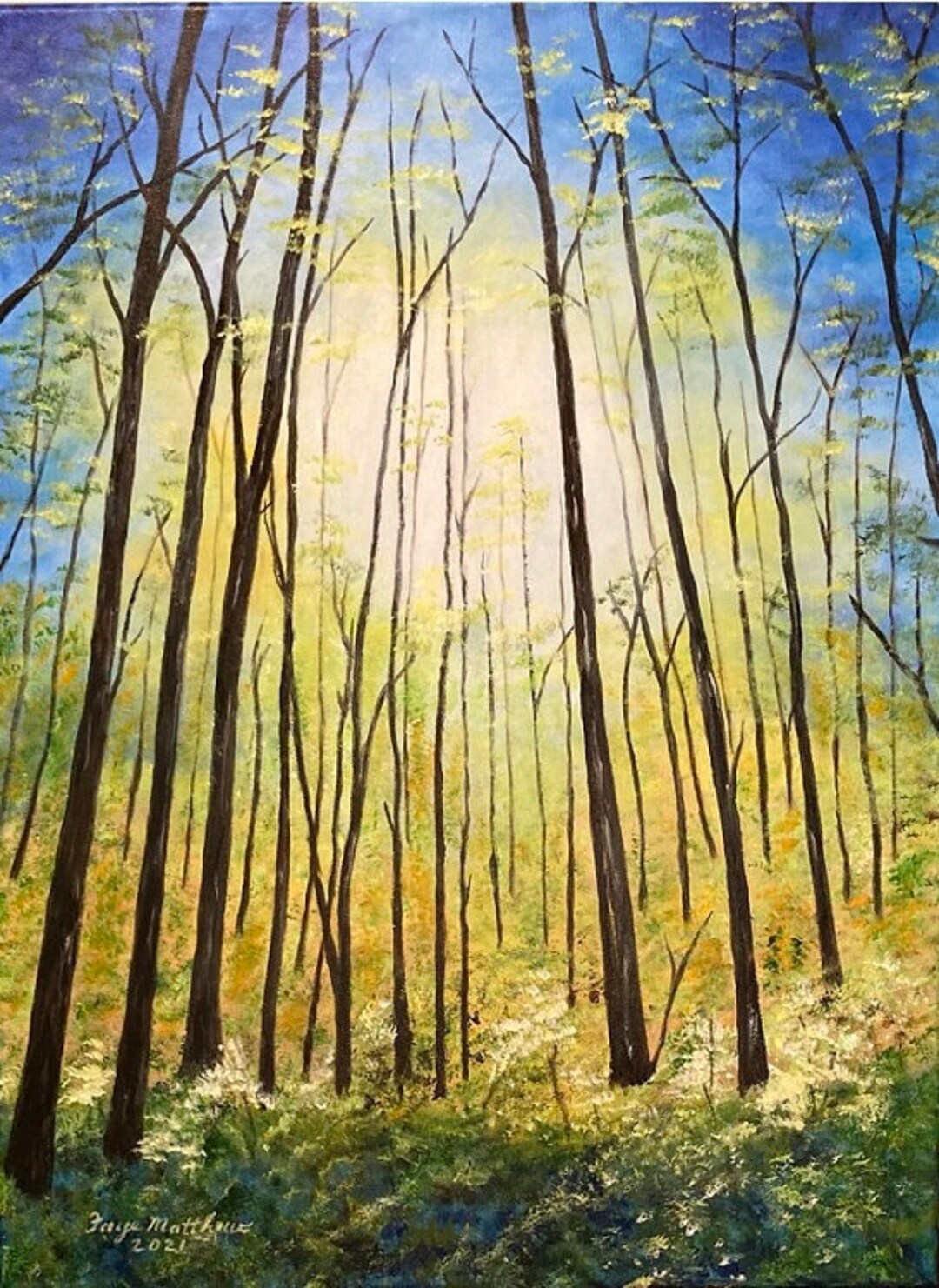 Burst of Light Original Impressionist One-of-a-kind Landscape Acrylic ...
