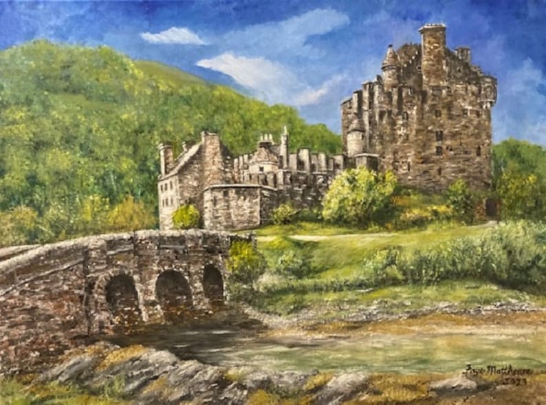 Scottish Castle Original Impressionist 18 X 24 X 1 3/8" Oil Landscape ...