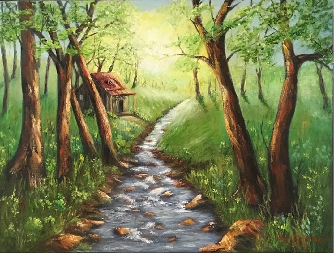By the Creek Original Impressionist One-of-a-kind Landscape Oil ...