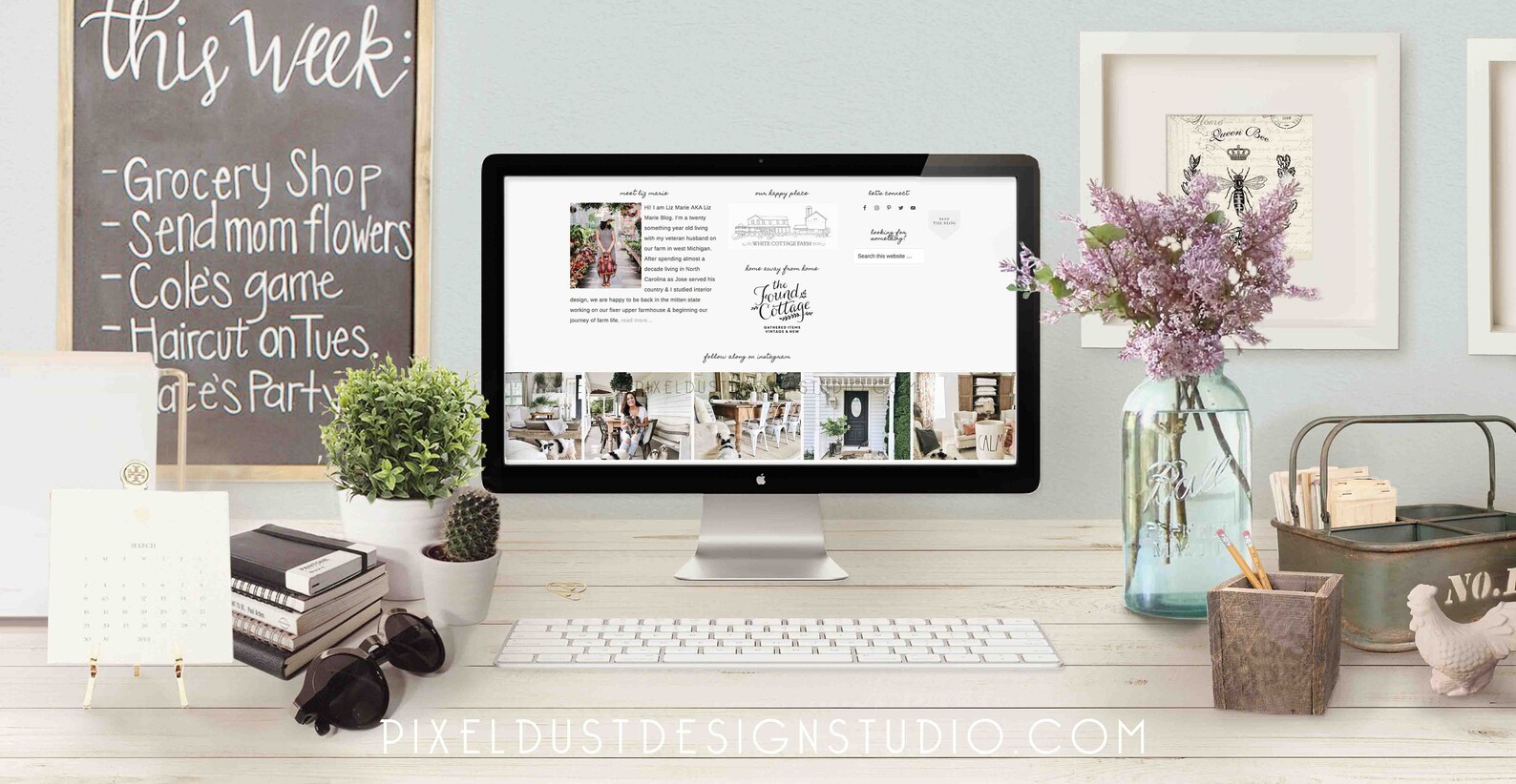 Farmhouse Style / Mac Computer Desktop Mockup / Styled Scene ...