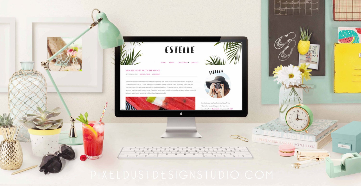Summer Time / Mac Computer Desktop Mockup / Styled Scene / Commercial ...